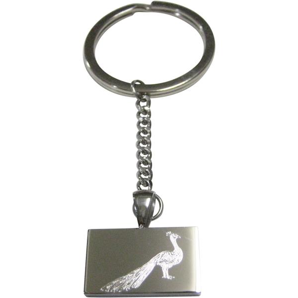 商品名Silver Toned Rectangular Etched Peacock Bird Pendant Keychainブランド：Kiola Designs商品サイズ：One Size商品番号：素材：Metal