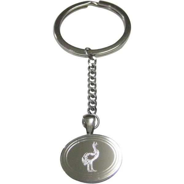 商品名Silver Toned Oval Etched Cassowary Bird Pendant Keychainブランド：Kiola Designs商品サイズ：One Size商品番号：素材：Metal