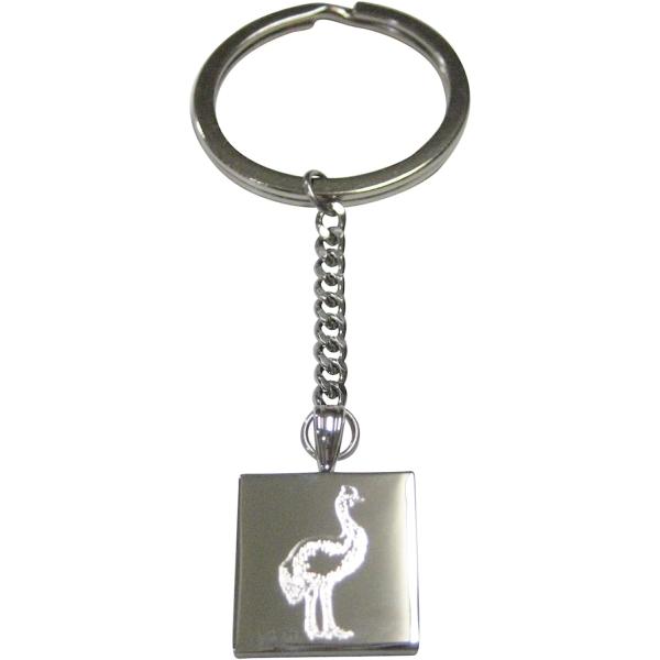 商品名Silver Toned Square Etched Cassowary Bird Pendant Keychainブランド：Kiola Designs商品サイズ：One Size商品番号：素材：Metal