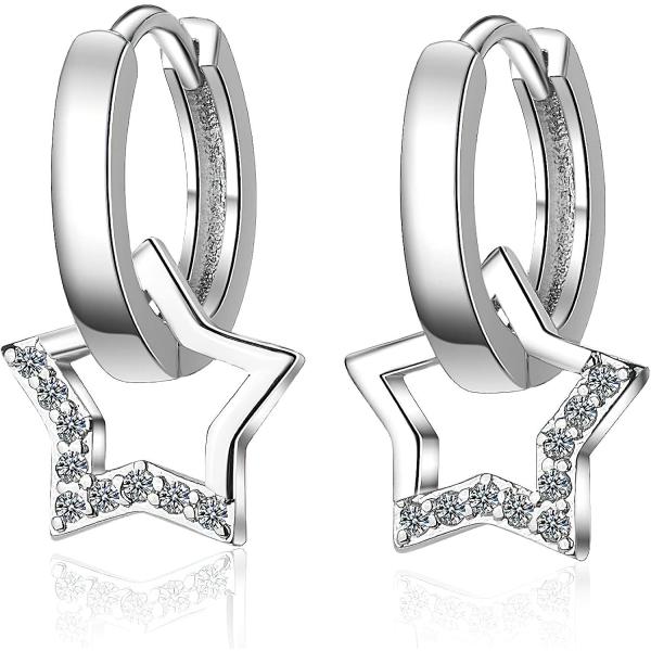 商品名Hoop Earrings for Women Round Earrings Five-pointed star Circle Earrings 14K Gold Plated Zircon Simple Fashion Jewelr...