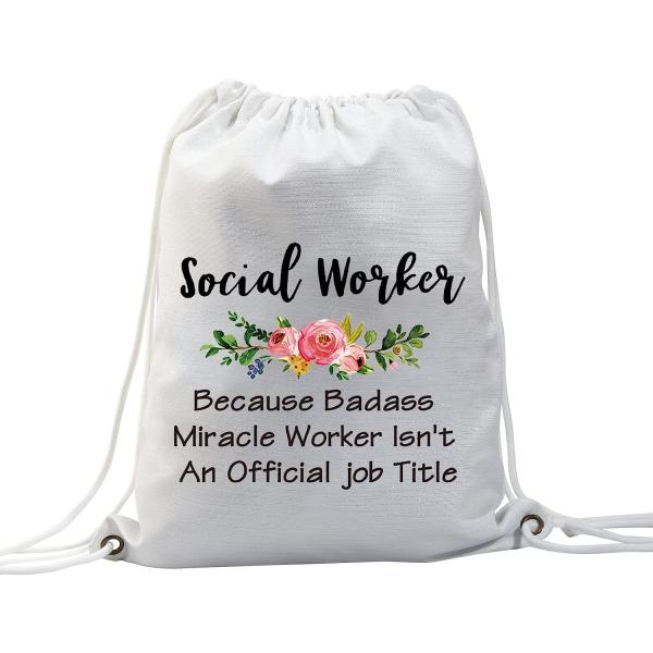 商品名TSOTMO ソーシャルワーク 感謝ギフト ソーシャルワーカー 卒業ギフト 女性向け Badass Miracle Worker Isn't An Official Job Title メイクアップバッグ, ソーシャルワーカーパック,...