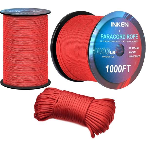 商品名INKEN Paracord 1000 lbs, Paracord Rope with 12 Inner Triple Strands,It Can Withstand 1000lb of Tensile Force，Great fo...