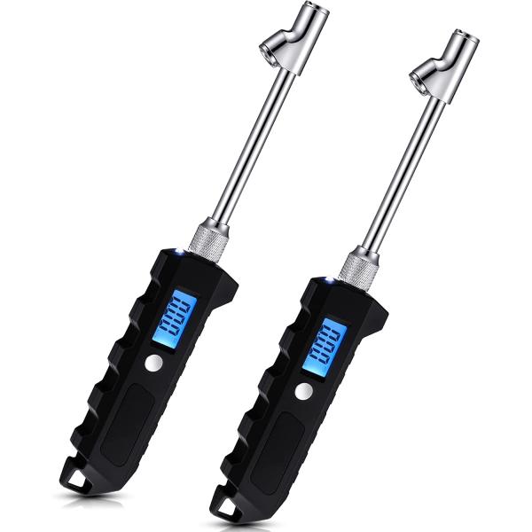 商品名2 Pieces Digital Tire Pressure Gauge 250 PSI Heavy Duty Dual Head Stainless Steel with LCD and Flashlight for Car Tru...
