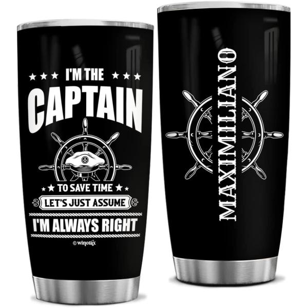 商品名winorax Captain Tumbler Personalized Boating Boater Tumblers Stainless Steel Insulated Coffee Travel Mug Cup With Lid...