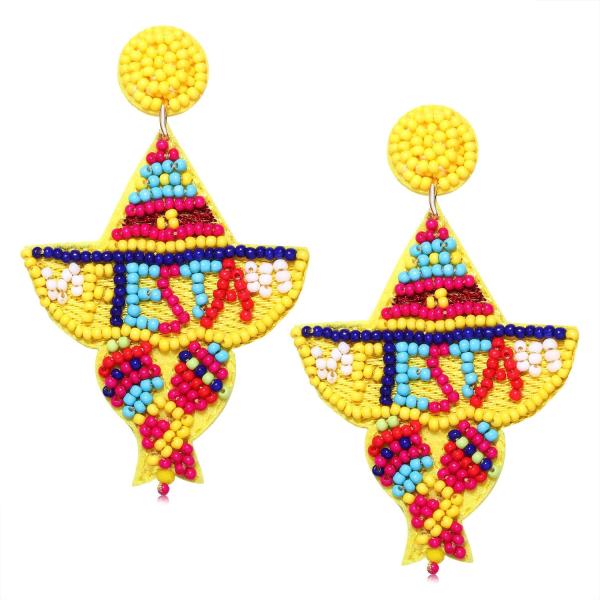 商品名Cinco De Mayo イヤリング レディース カラフル ビーズ フィエスタ ピニャータ ドロップ ダングル イヤリング ステートメント パーティー イヤリング メキシカンホリデーギフト, 亜鉛, なし。Cinco De Mayo...
