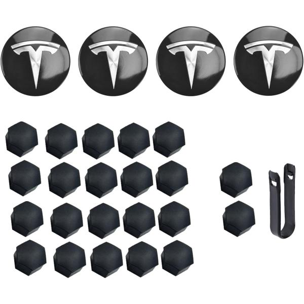 商品名Powlamks Wheel Center Hub Cap Kit for Tesla Model 3 18"" Aero Wheels &amp; Model Y 19"" Gemini Wheels (4 Hub Center C...