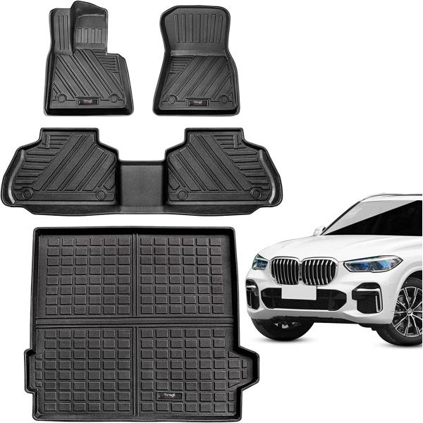 商品名Yonugli Floor Mats and Cargo Mat Compatible for BMW X5 (GO5) 2019-2023 All Weather TPE Rubber Protect Mat Odor-Free ，...