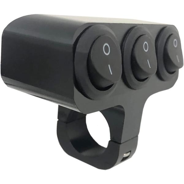 商品名Handlebar Switches 22cm 7/8"" Aluminum Alloy CNC Universal Motorcycle Handlebar Switch, Three Press Two Gear Headligh...
