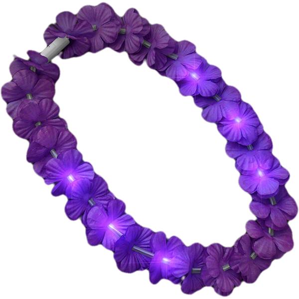 商品名Blinkee LED Hawaiian Flower Lei Necklace - Purple Light-Up Luau Party Accessory: Non-Metallic, 6 LEDs, Replaceable Ba...