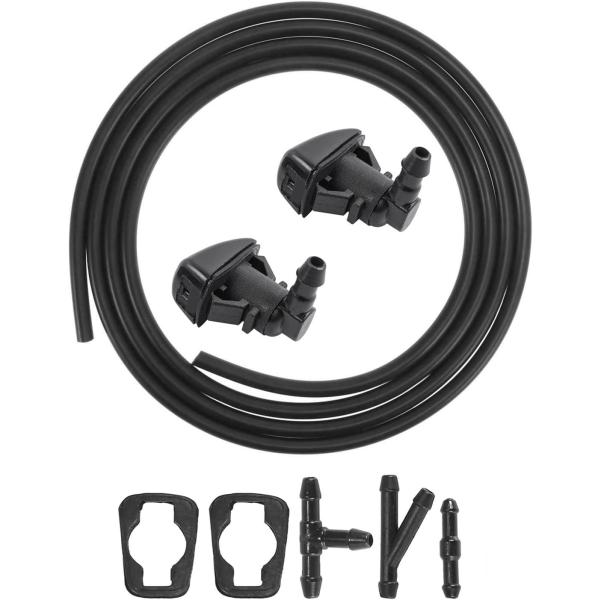 商品名Cheriezing 8E5Z17603A 2pcs Windshield Washer Nozzle + 3 Meters Fluid Hose Tube Pipe + 3pcs Connector Adapter (I Y T) ...