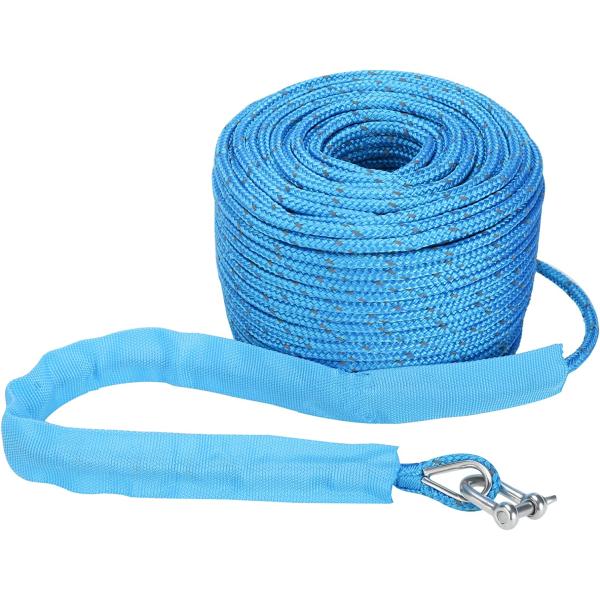 商品名NovelBee 50 Feet 1/5 Inch Double Braid Nylon Boat Anchor Line,Mooring Anchor Rope with Chafe Guard,Stainless Steel Th...