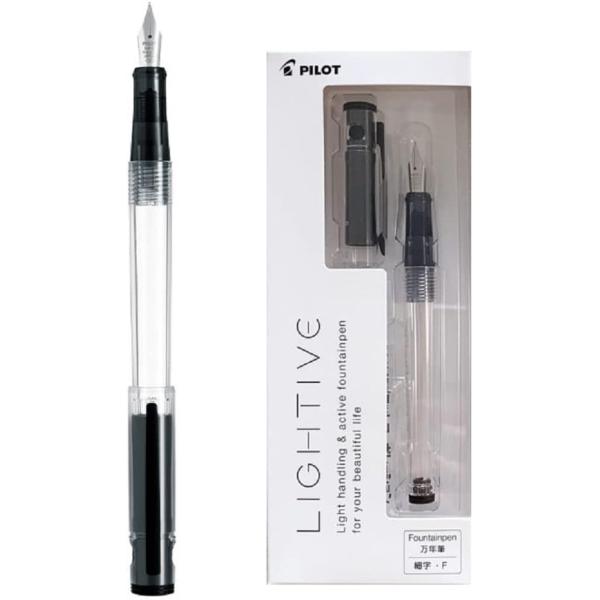 商品名Pilot Fountain Pen LIGHTIVE Non-color Fine Point FLT-2SR-NCF Black Ink With Kanji LOVE Stickerブランド：Generic商品サイズ：1 Cou...