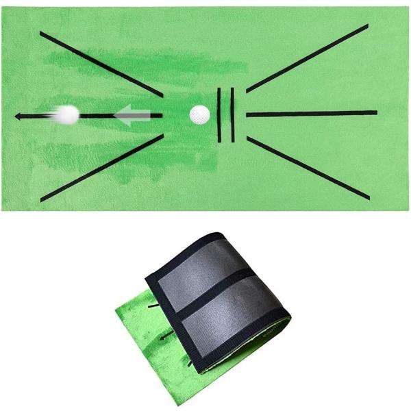 商品名ゴルフトレーニング スイングマット ヒッティング バッティング 方向 マーク トレース 練習 トレイン エイド ポータブル 3層 衝撃吸収 ゴム付き ホーム オフィス アウトドア 60 x 30cmGolf Training Swin...