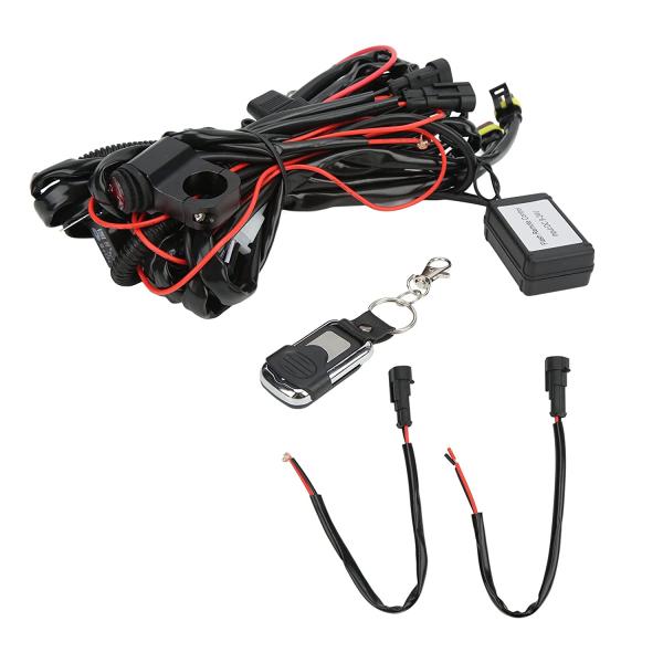 商品名Motorcycle Switch Harness, DC12V Electric Switch LED Light Wiring Harness Kit On Off Headlight Spotlights Switch Remo...
