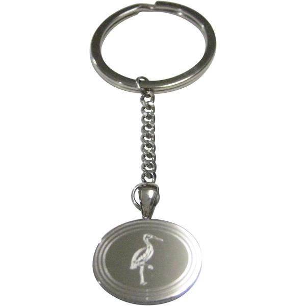 商品名Silver Toned Oval Etched Crane Bird Pendant Keychainブランド：Kiola Designs商品サイズ：One Size商品番号：素材：Metal