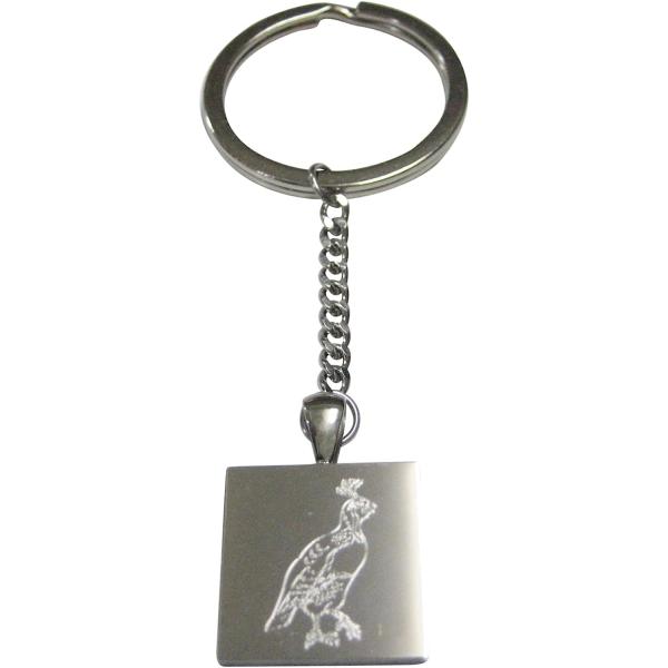 商品名Silver Toned Square Etched Quail Bird Pendant Keychainブランド：Kiola Designs商品サイズ：One Size商品番号：素材：Metal