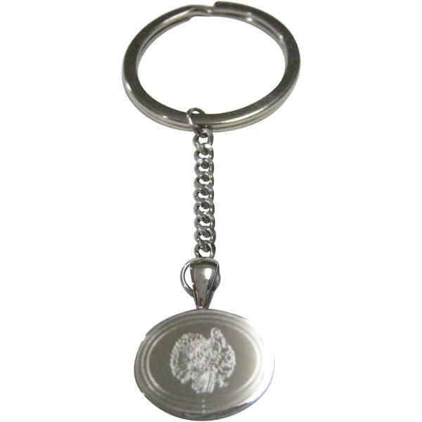 商品名Silver Toned Oval Etched Turkey Bird Pendant Keychainブランド：Kiola Designs商品サイズ：One Size商品番号：素材：Metal
