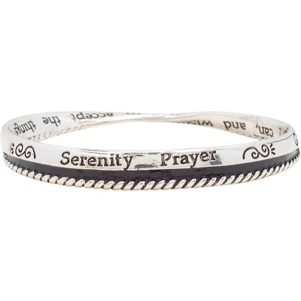 商品名Dicksons Serenity Prayer 刻印 メビウス シルバーメッキ 7インチ レディース バングル ブレスレット, 7 Inch, 宝石なし。Dicksons Serenity Prayer Engraved Mobiu...