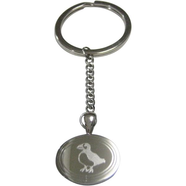 商品名Silver Toned Oval Etched Puffin Bird Pendant Keychainブランド：Kiola Designs商品サイズ：One Size商品番号：素材：Metal