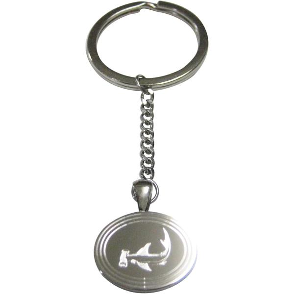 商品名Silver Toned Oval Etched Hammerhead Shark Fish Pendant Keychainブランド：Kiola Designs商品サイズ：One Size商品番号：素材：Metal