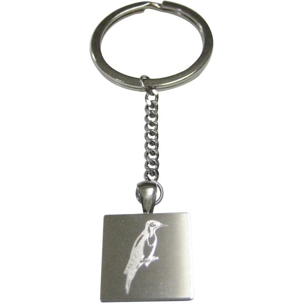 商品名Silver Toned Square Etched Woodpecker Bird Pendant Keychainブランド：Kiola Designs商品サイズ：One Size商品番号：素材：Metal