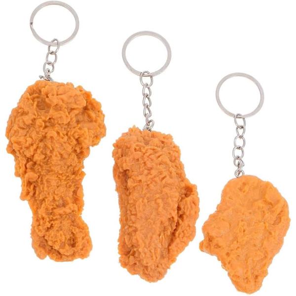 商品名STOBOK Office Decor 3Pcs Fried Chicken Keychain Imitation Food Keychain Mini Simulation Food Pendant Creative Key Rin...