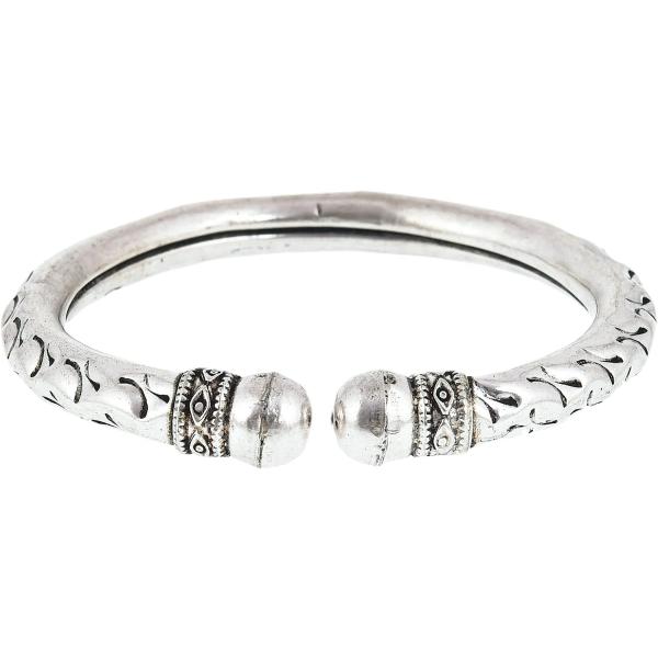 商品名Bangle For Women's Sterling Silver Handmade Cuff Designer Bangle Bracelet Traditional Ethnic Boho Silver Cuff Bracele...