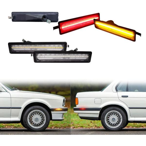 商品名ADIIL 4PCS Front and Rear Bumper Sidemarkers Lamps For 84-91 BMW E30 3 Series/89-95 E34 5 Series/86-94 E32 7 Series C...