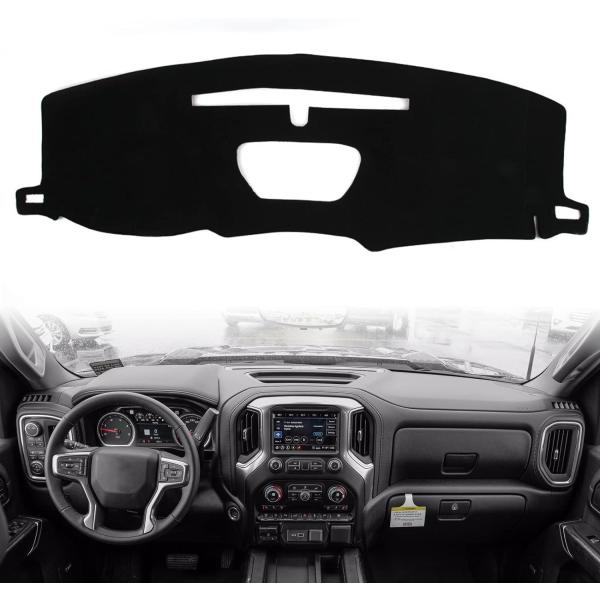 商品名Clidr Dashboard Dash Cover for 2019-2021 Chevy Silverado 1500 2500HD 3500HD/2019-2022 GMC Sierra Black Center Console...