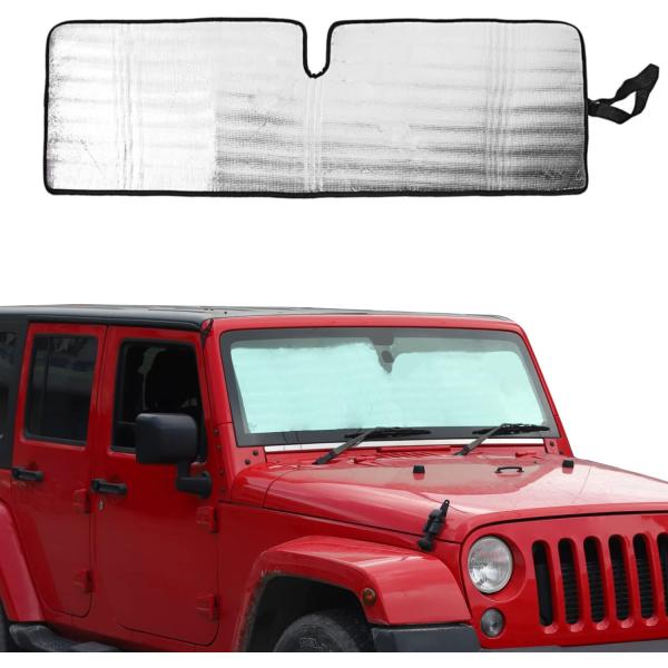 商品名Voodonala for Jeep TJ JK Windshield Sunshade Window Sun Shade Foldable Sun Visor for Jeep Wrangler TJ JK 1996-2018Voo...