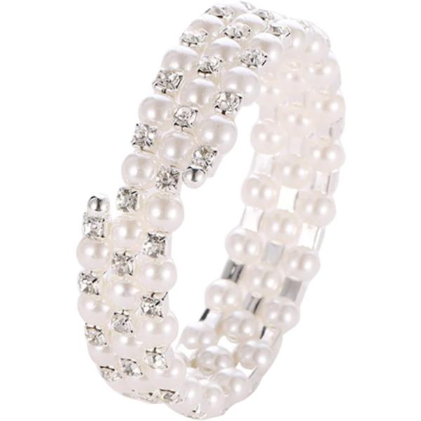 商品名Pearl Necklace Set Three Layer Rhinestone Pearl Winding Spiral Bracelet Jewelry Charm Bracelet Birthday Surprise Gift...