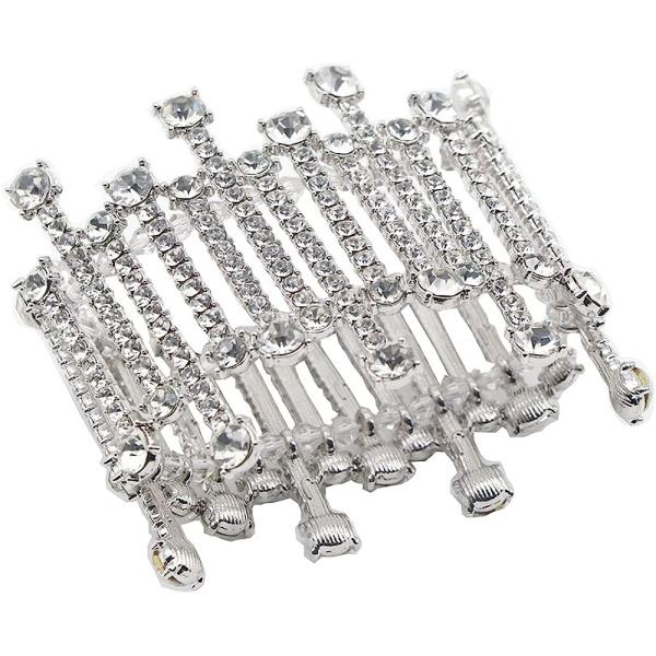 商品名Qlavoca ラグジュアリー ラインストーン カフ ブレスレット ギフト エフェクト シルバー ストレッチ レディース ブレスレット ジュエリー アクセサリー, サイラー, One SizeLuxry Rhinestone Cuff...