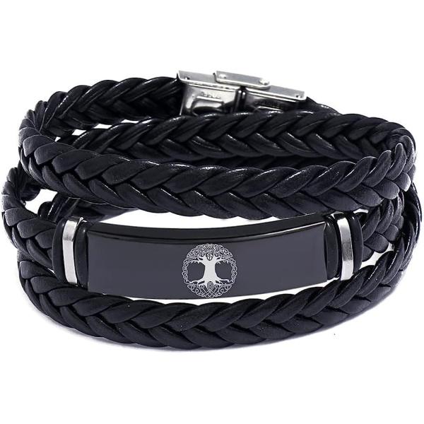 商品名ForeverWill パンク レイヤードラップ レザー バイキング ルーン プロテクション ブレスレット 北欧 ケルト ルーン タリスマン バングル リストバンド メンズ レディース フェンリル ウルフ/トリケトラ/ソーのハンマー/...