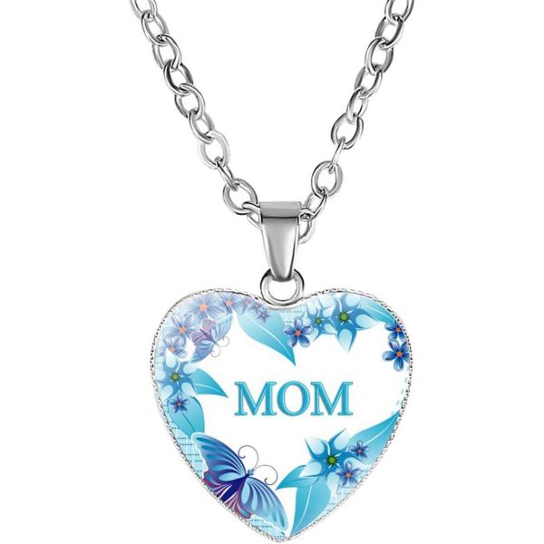 商品名Custom Choker with MOM Love Mother Necklace Pendant Gift Heart Engraved Accessories Accessory Long Chunky Necklace (M...