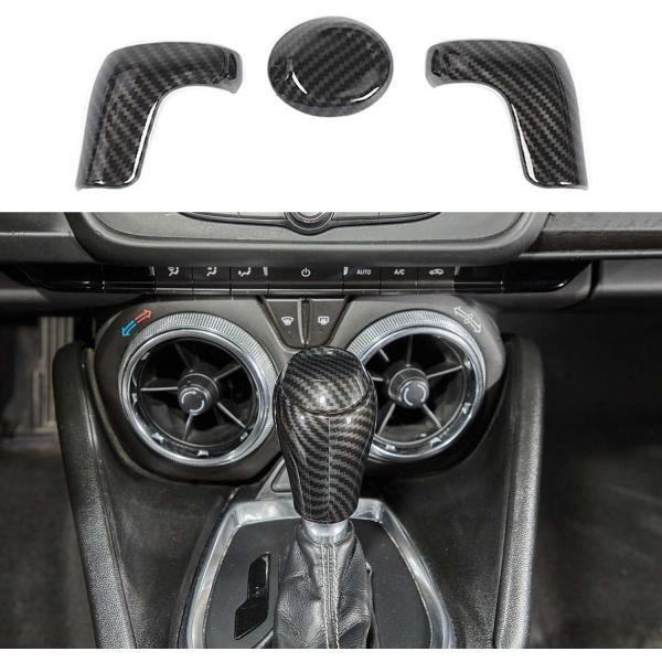 商品名RT-TCZ Carbon Fiber Gear Shift Knob Cover Trim Decorative Interior Accessories for Chevrolet Camaro 2016-2022ブランド：RT-...