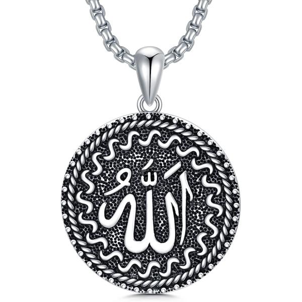 商品名Seiyang スターリングシルバー アッラーネックレス メンズ, スターリングシルバー, 宝石なし。Allah Necklace Sterling Silver Islamic Pendant Necklace Muslim Isl...