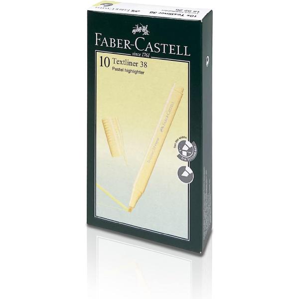 商品名Faber-Castell Textliner 38 パステル蛍光ペン マーカー 蛍光ペン アソートカラー チゼルチップ 蛍光ペン スリムバレル 10本 バニラFaber-Castell Textliner 38 Pastel Hig...