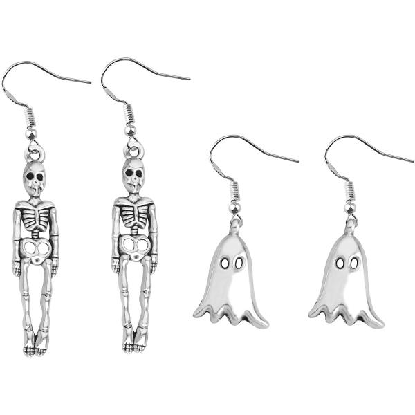 商品名Skeleton and Ghost Inspired Gift Skeleton and Ghost The Earrings Suit Halloween Costume Accessories (Skeleton Ghost e...