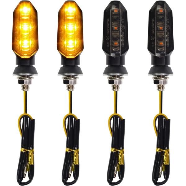 商品名Universal Motorcycle Turn Signals, 4Pcs Mini Front Rear LED Blinker Lights for Universal Motorbike Scooter Quad Cruis...