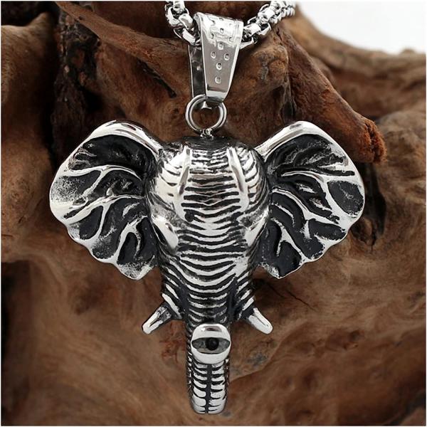 商品名Fashion Necklace 316L StainlesBoutique Pure Hand-Made Simple and Fashionable Elephant Pendant Necklace Men and Women ...