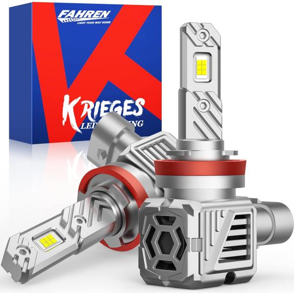 商品名Krieges Fahren 2023 Upgraded H11 LED Fog Light Bulbs, 600% Brighter, H9 H8 LED Bulb, 6500K Cool White LED Light Bulbs...