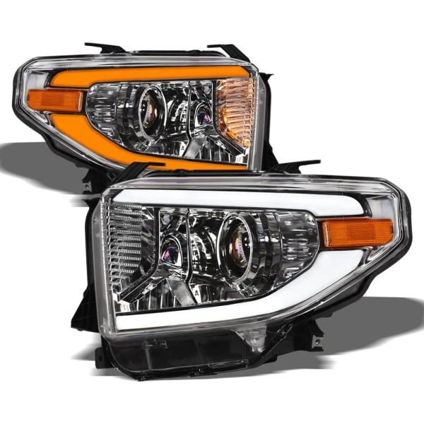 商品名TLAPS 7422440623688 2014-2021 Toyota Tundra SR / SR5 / Limited/TRD PRO レベルアジャスター スイッチバック シーケンシャル LED ストリップバー クロームハウジン...