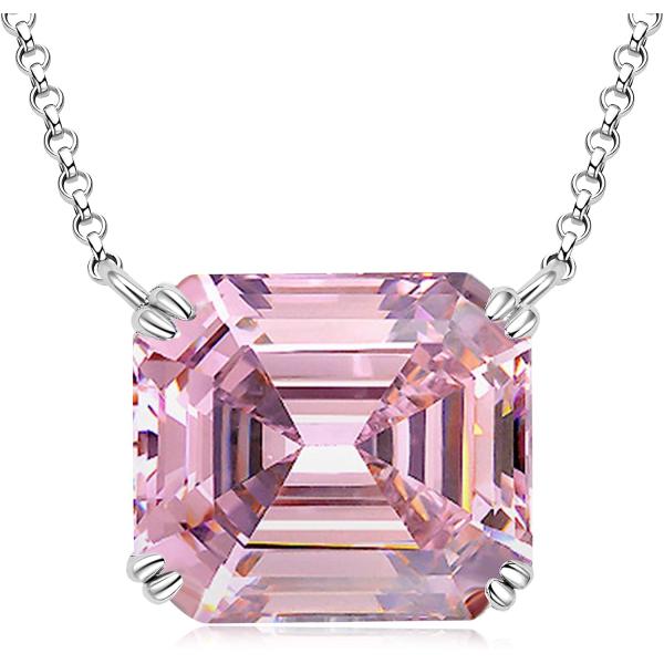 商品名スターリングシルバー ダイヤモンドネックレス レディース 9ct アッシャーカット 人工ダイヤモンドペンダント ホワイトゴールドメッキ ジュエリーギフト 彼女に, 合成ダイヤモンドYUNKAI Sterling Silver Diam...