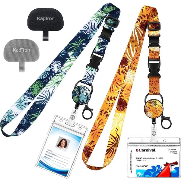 商品名クルーズランヤード 2個パック 調節可能なストラップ 格納式バッジキーリール 電話テザータップ 防水IDバッジホルダー すべてのクルーズキーカード用Cruise Lanyards, 2 Pack Adjustable Lanyard ...