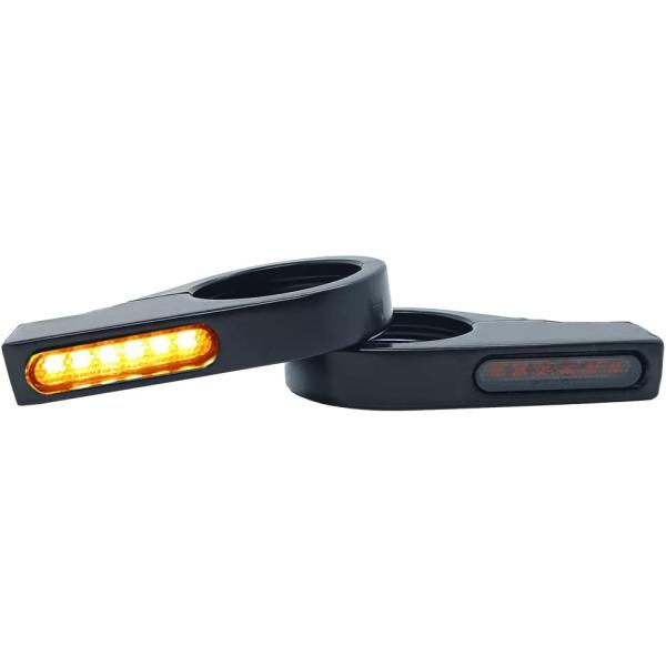 商品名Motorcycle 39mm 41mm Fork Clamp Turn Signals LED Indicators Amber Lights for Harley Honda Chopper Bobber Cafe Racer, ...