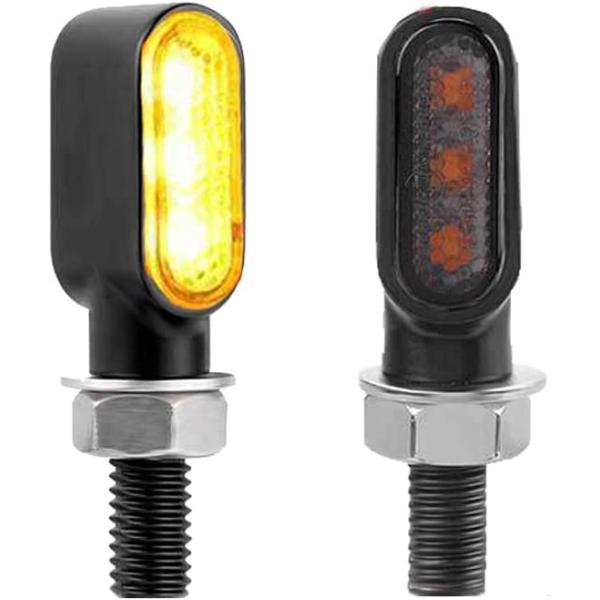 商品名Motorcycle Mini Turn Signals LED Metal Indicators Lights Amber Lamps For Harley Honda Chopper Bobber Cafe Racer Black...