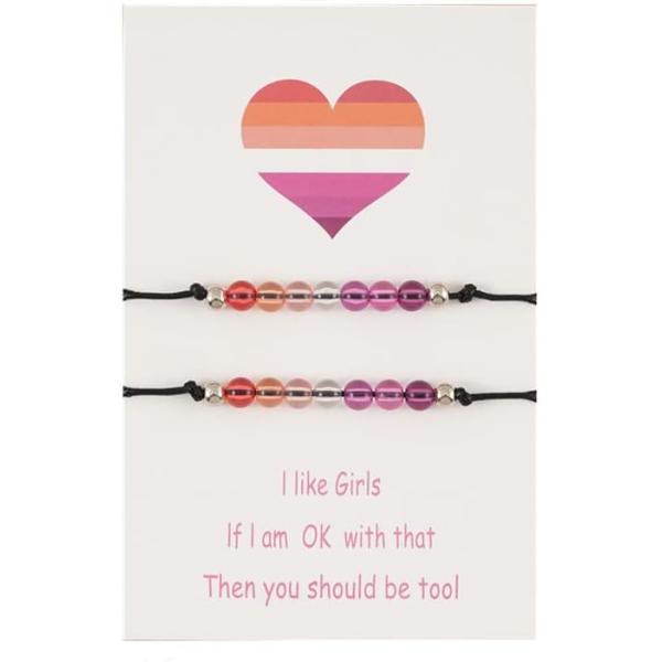 商品名LGBTレズビアン カップルギフト 女性用 レインボーブレスレット 女性用 レズビアン 記念日のギフト ガールフレンド 彼女 LGBTQ レズビアン プライドギフト, SLGBT Lesbian Couple Gifts for He...