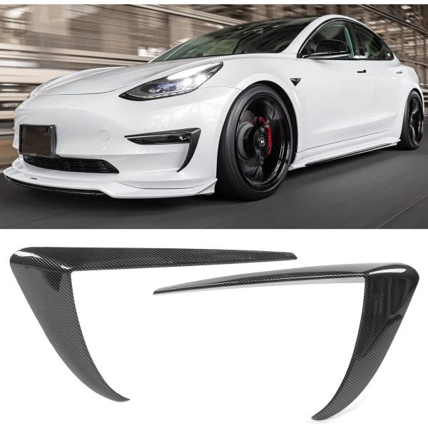 商品名FREEMOTOR802 Compatible With 2017-2023 Tesla Model 3 Fog Light Trims, Carbon Fiber Print IKON Style ABS Plastic Drive...