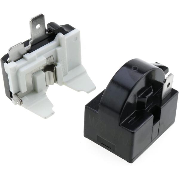 商品名E-outstanding 冷蔵庫パーツ アクセサリー 1セット QP2-4.7 PTC 1ピン 4.7Ohm スターターリレー 6750C-0005P 冷蔵庫過負荷プロテクターE-outstanding Refrigerator P...