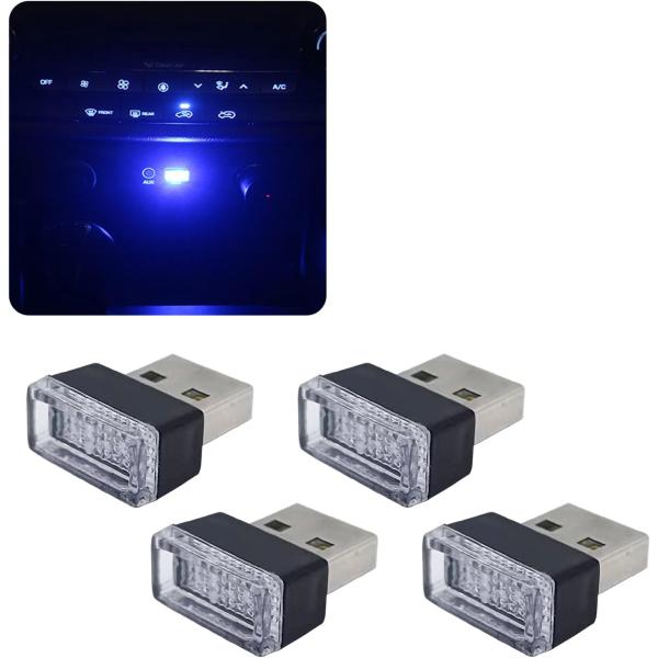 商品名Miytsya 4個 USB-LED 車内雰囲気ランプ 夜間LED装飾 ミニUSBライト アンビエント照明キット 車内LEDライトの充電 (ブルー)Miytsya 4 PCS USB-LED Car Interior Atmosphe...